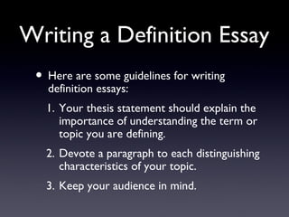 Definition Essays | PPT
