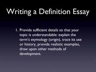 Definition Essays | PPT