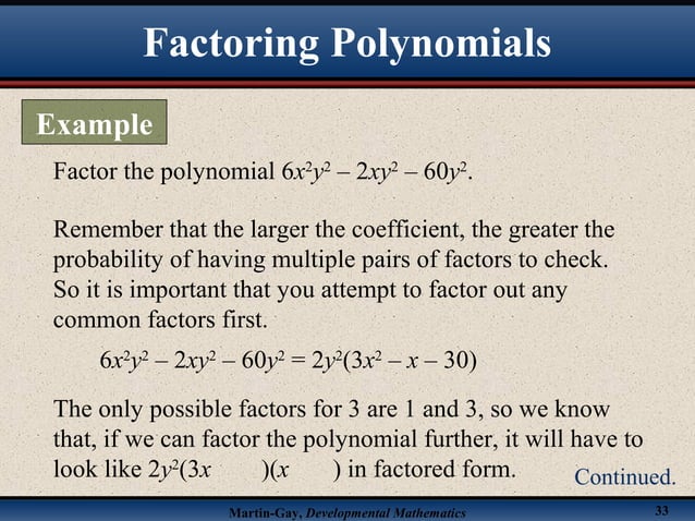 factoring polynomials | PPT | Computing | Technology & Computing