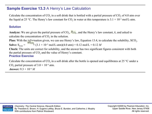 AP Chemistry Chapter 13 Sample Exercises | PPT | Chemistry | Science