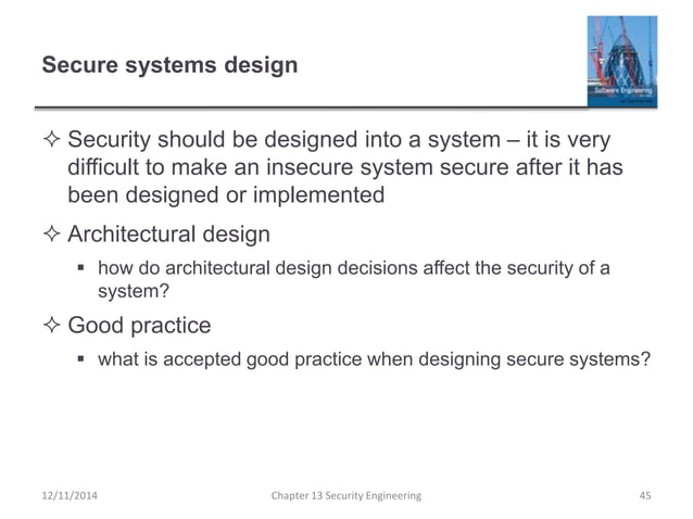 Ch13 - Security Engineering | PPT