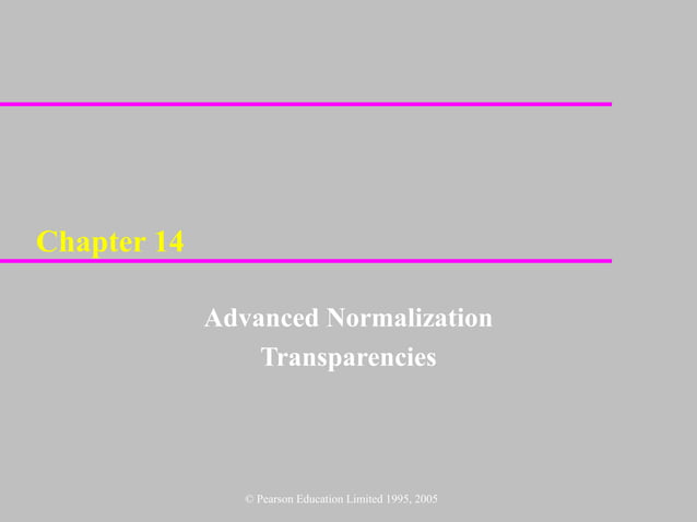 Advance Normalization | PPT