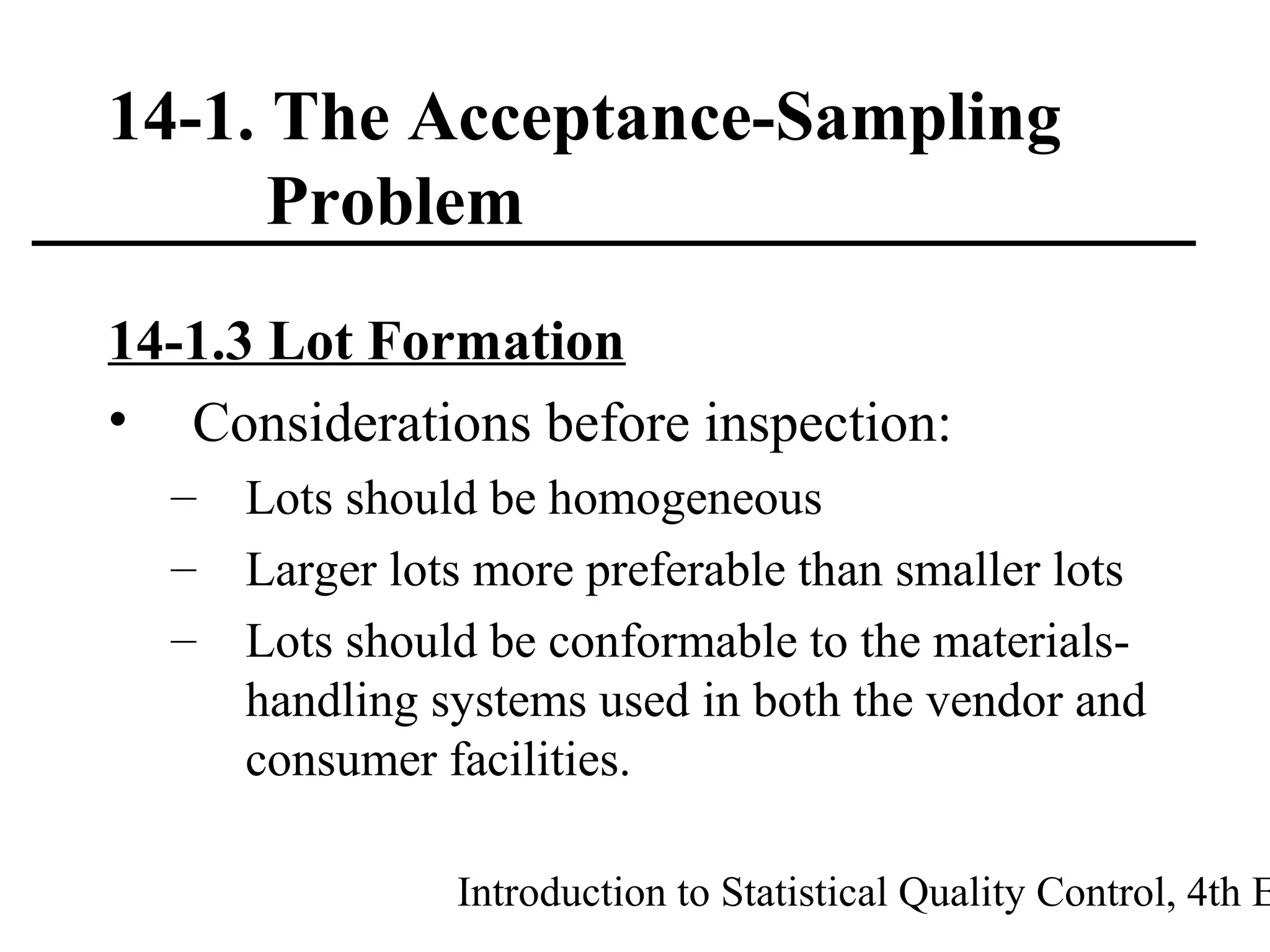 Lot-by-Lot Acceptance Sampling for Attributes | PPT