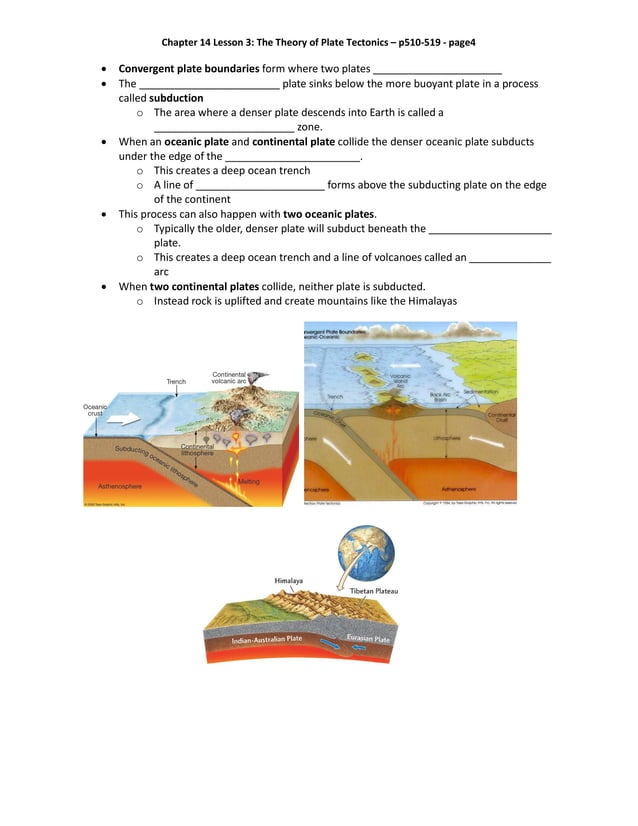 Outline: Chapter 14.3: The Theory of Plate Tectonics | PDF