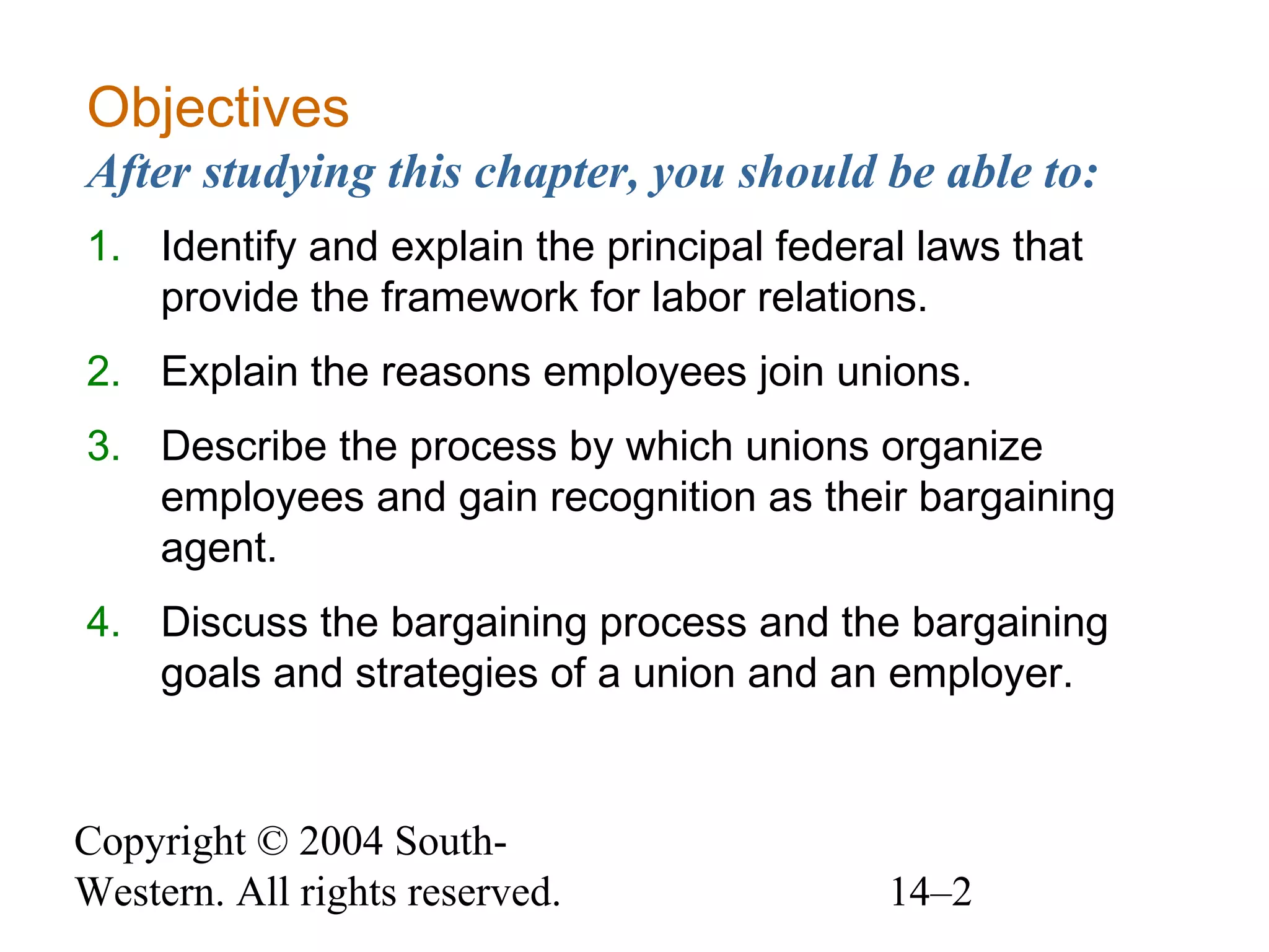 Chapter 14 The Dynamics of Labor Relations | PPT