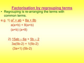 Chapter 14 Factorisation for class 8 students | PDF