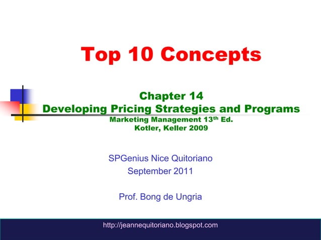 Chapter 14 - Developing Pricing Strategies and Programs | PPTX | Sales | Business