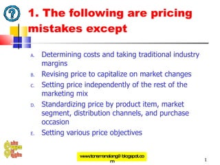 Ch 14 Developing Pricing Strategies And Programs- Manalang | PPT
