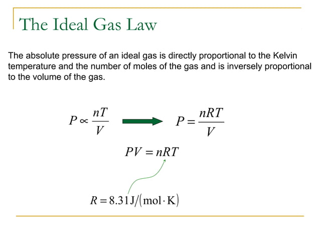 Ch 14 Ideal Gas Law & Kinetic Theory | PPT