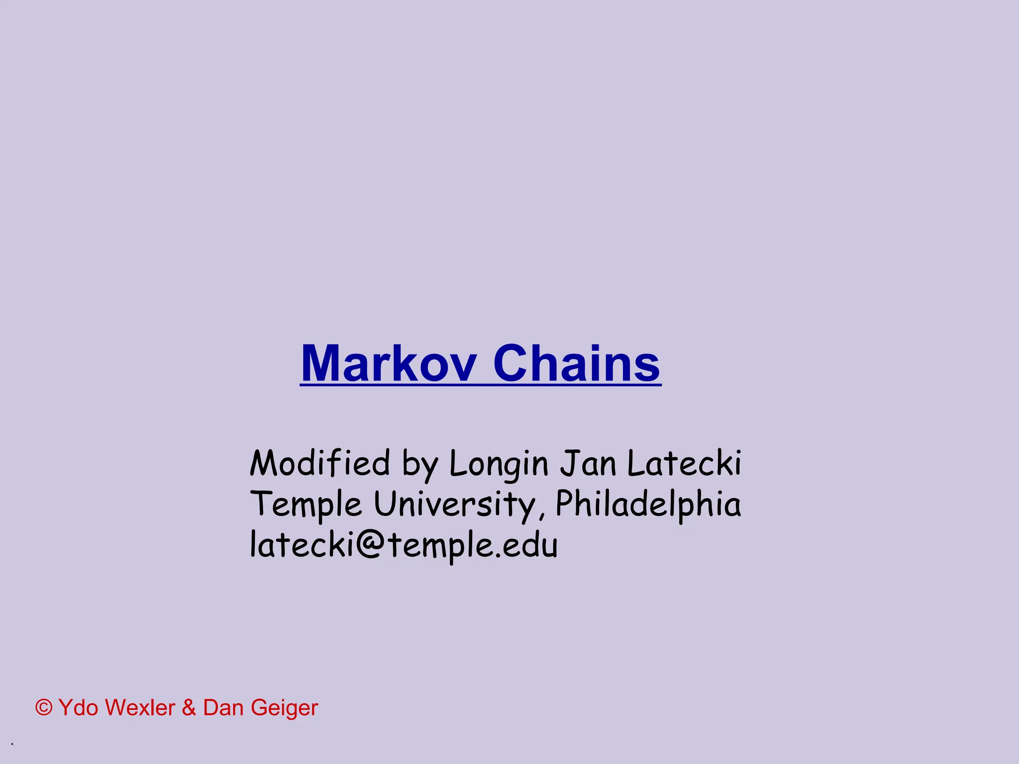 ch14MarkovChainkfkkklmkllmkkaskldask.ppt