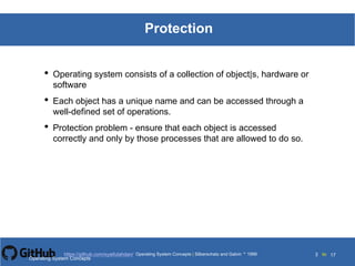 Ch14 protection | PDF | Operating Systems | Computer Software and ...