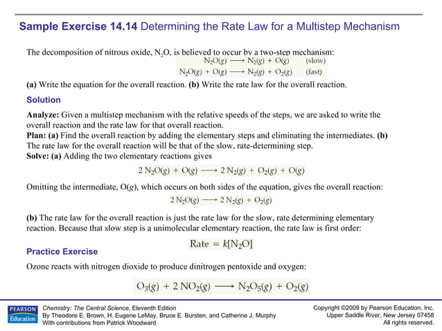 AP Chemistry Chapter 14 Sample Exercises | PPT | Chemistry | Science
