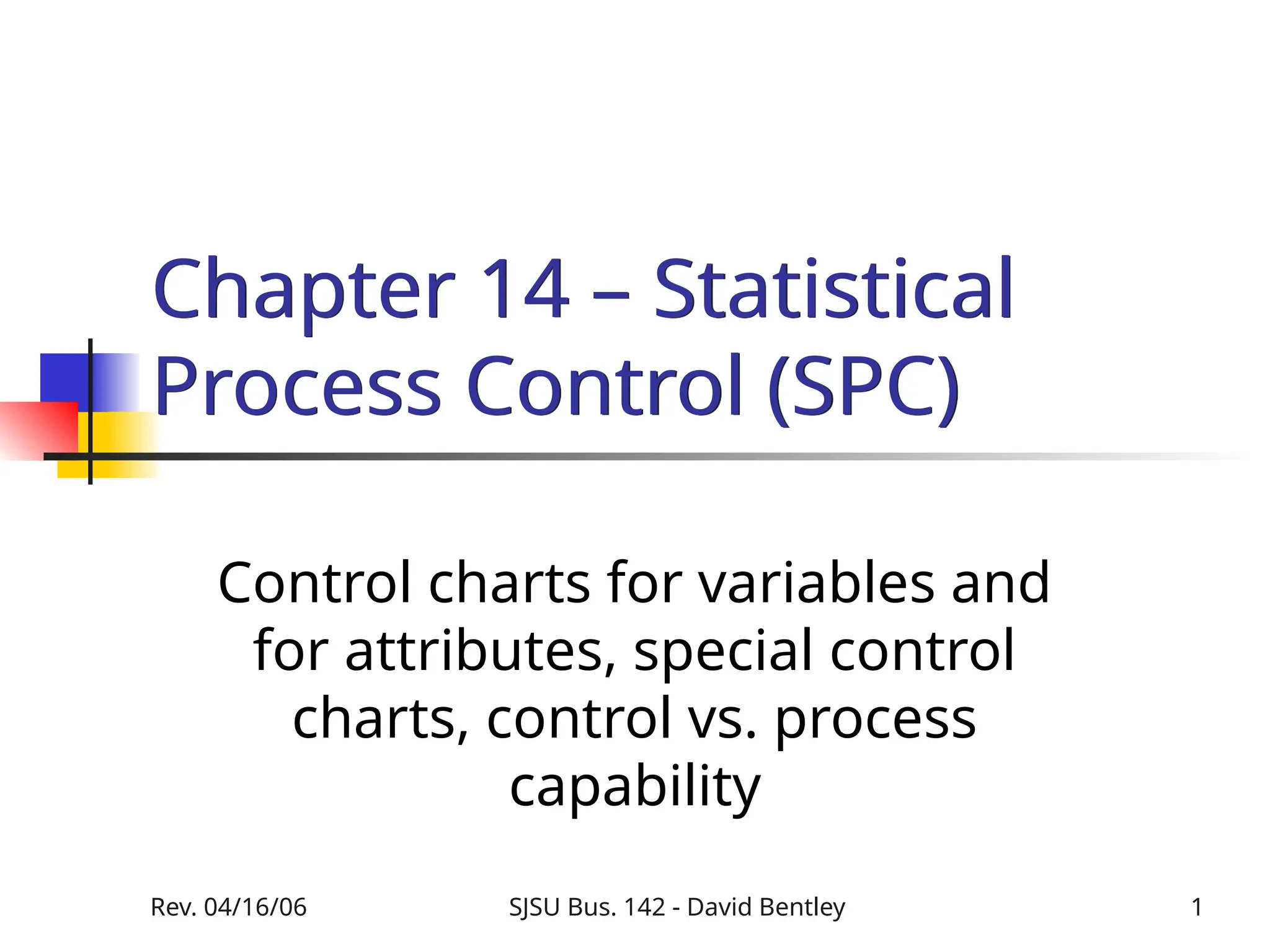 Statistical Process Control with formulas | PPT