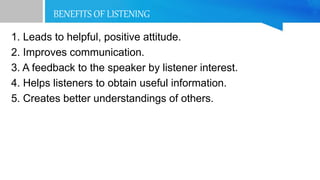 Ch 14 strategies for successful speaking and successful listening | PPTX