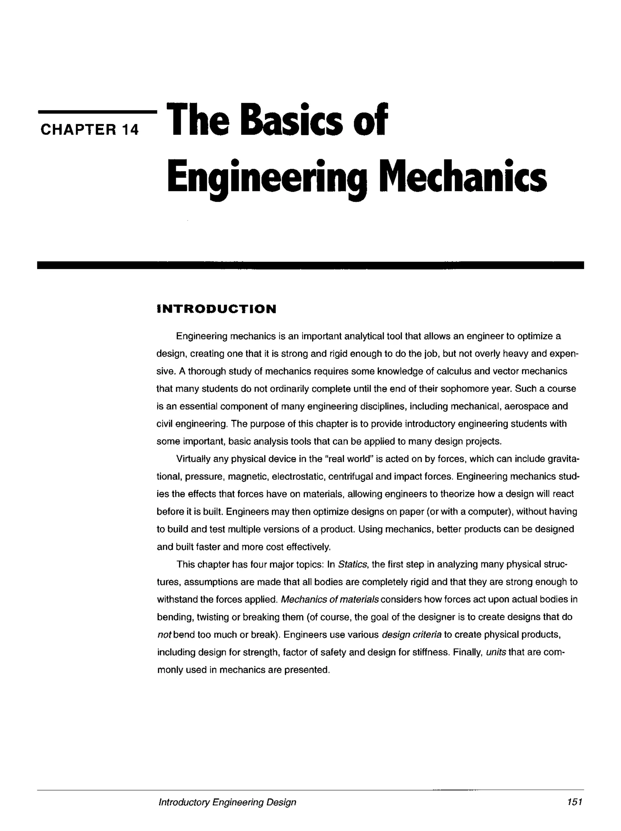 Ch14the basics of_engineering_mechanics | PDF