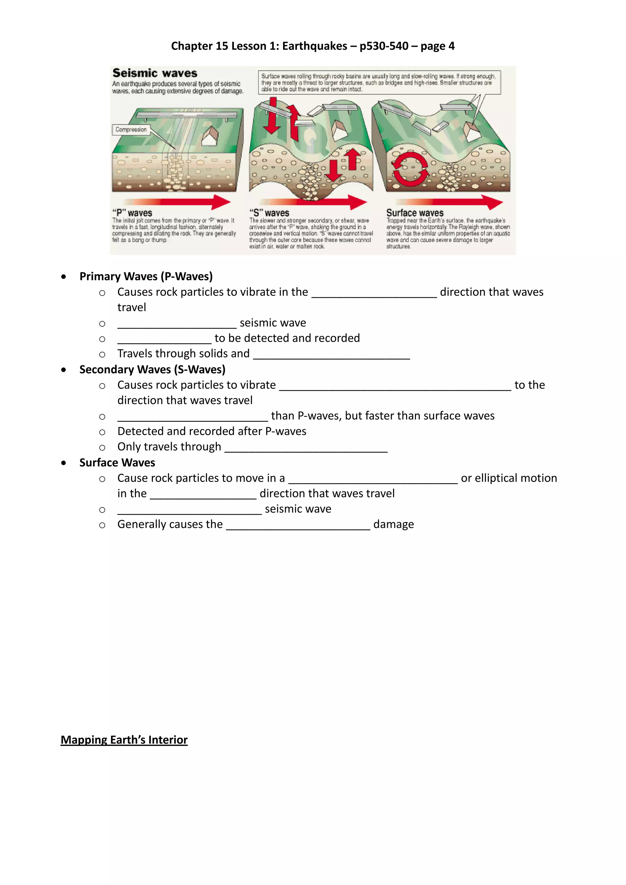 Chapter 15 Lesson 1: Earthquakes | PDF