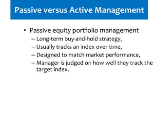 Equity portfolio management strategies reilly and brown. | PPTX