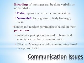 Principi del Management: 15^ - Comunicazione | PPTX