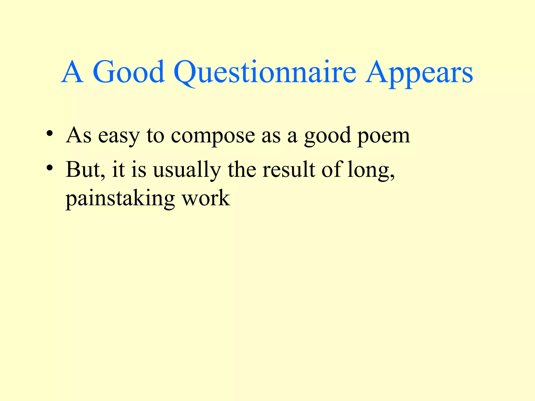 Ch15 questionnaire design | PPT