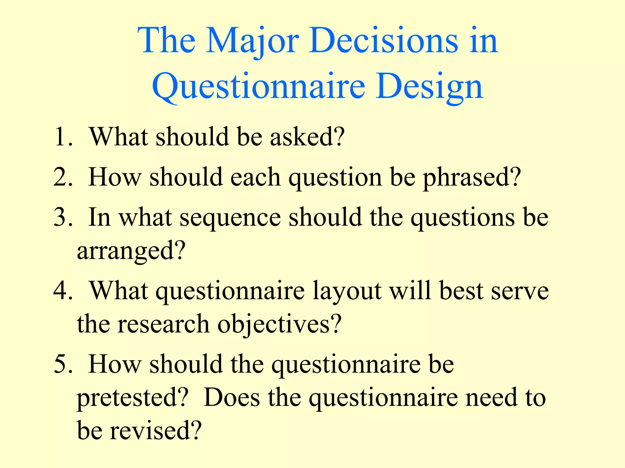 Ch15 questionnaire design | PPT