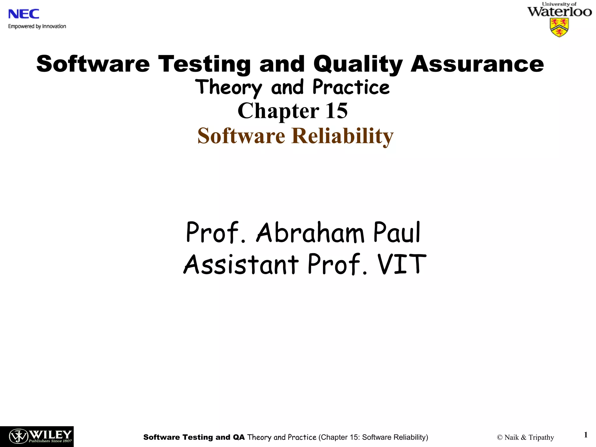 Ch15 software reliability | PPT