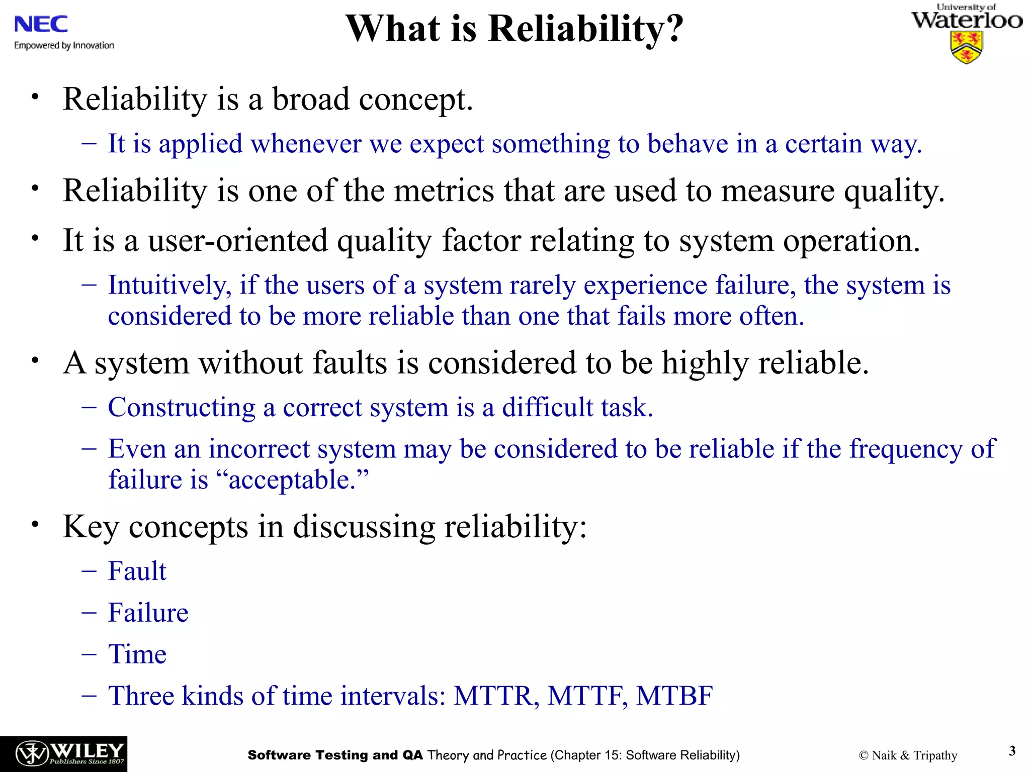 Ch15 software reliability | PPT