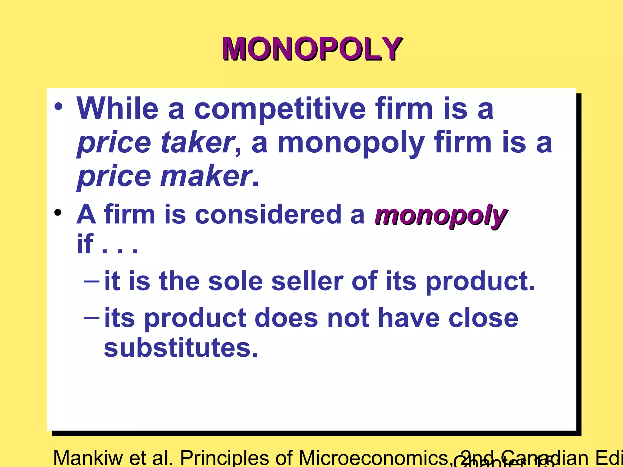 Monopoly_Chapter 15_Macroeconomics_ Mankew power point slides | PPT