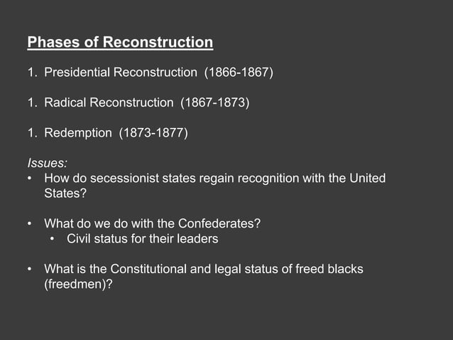 Ch 15 Reconstruction | PPT