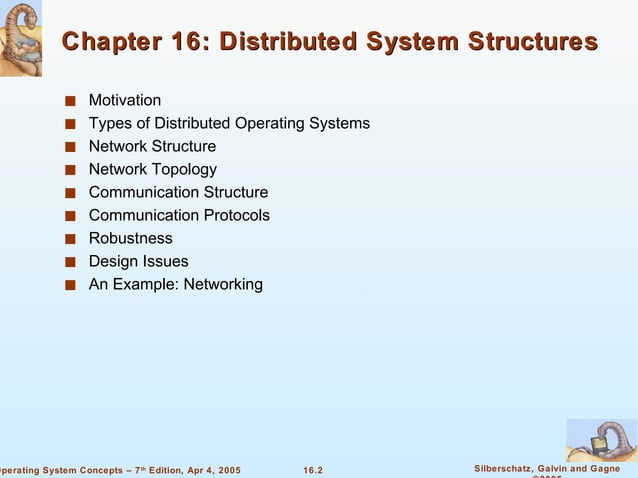 Chapter 16 Distributed System Structures Ppt Computer Networking