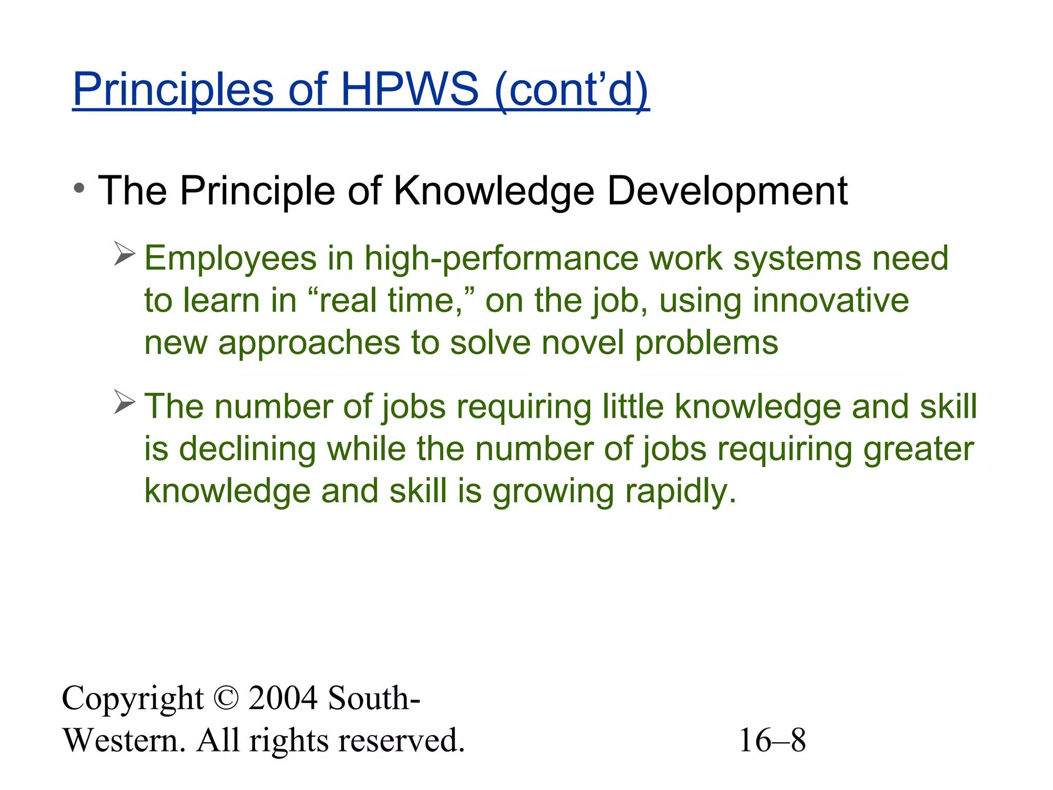 Chapter 16 Creating High-Performance Work Systems | PPT
