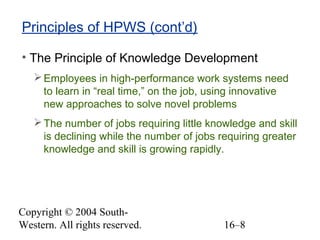 Chapter 16 Creating High-Performance Work Systems | PPT