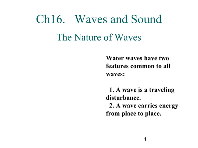 Waves and Sound | PPT | Physics | Science