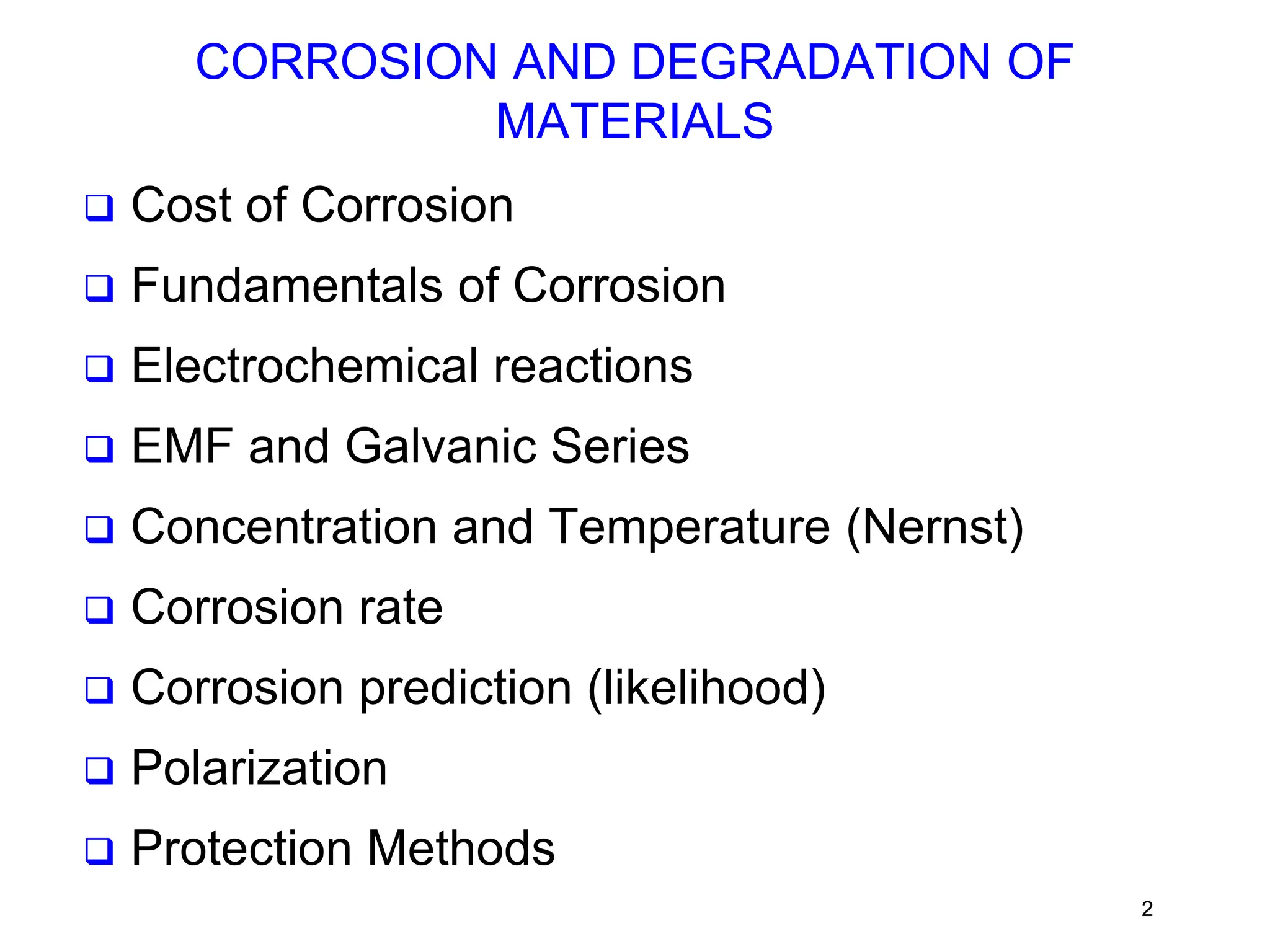 Corrosion and Degradation of Materials-chapter 16 | PPT