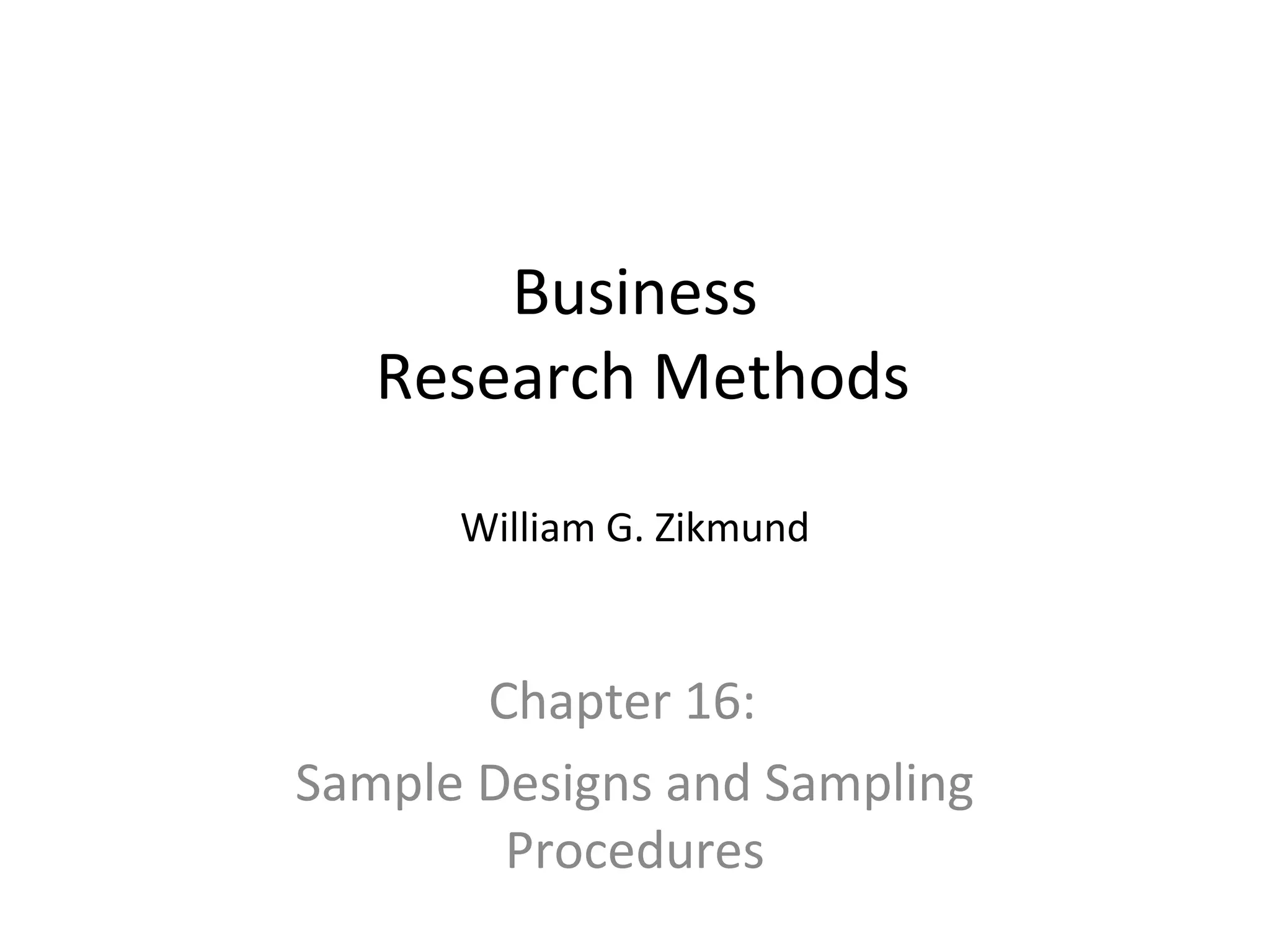Ch16 sampling design & sampling procedures | PPT