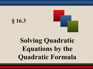 Quadratic Equation in Mathematics grade 7 | PPT