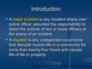 Major Incident and Disaster Response | PPT
