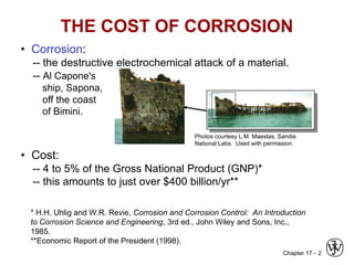 CHAPTER 17: CORROSION AND DEGRADATION for engineering in corrosion | PPT