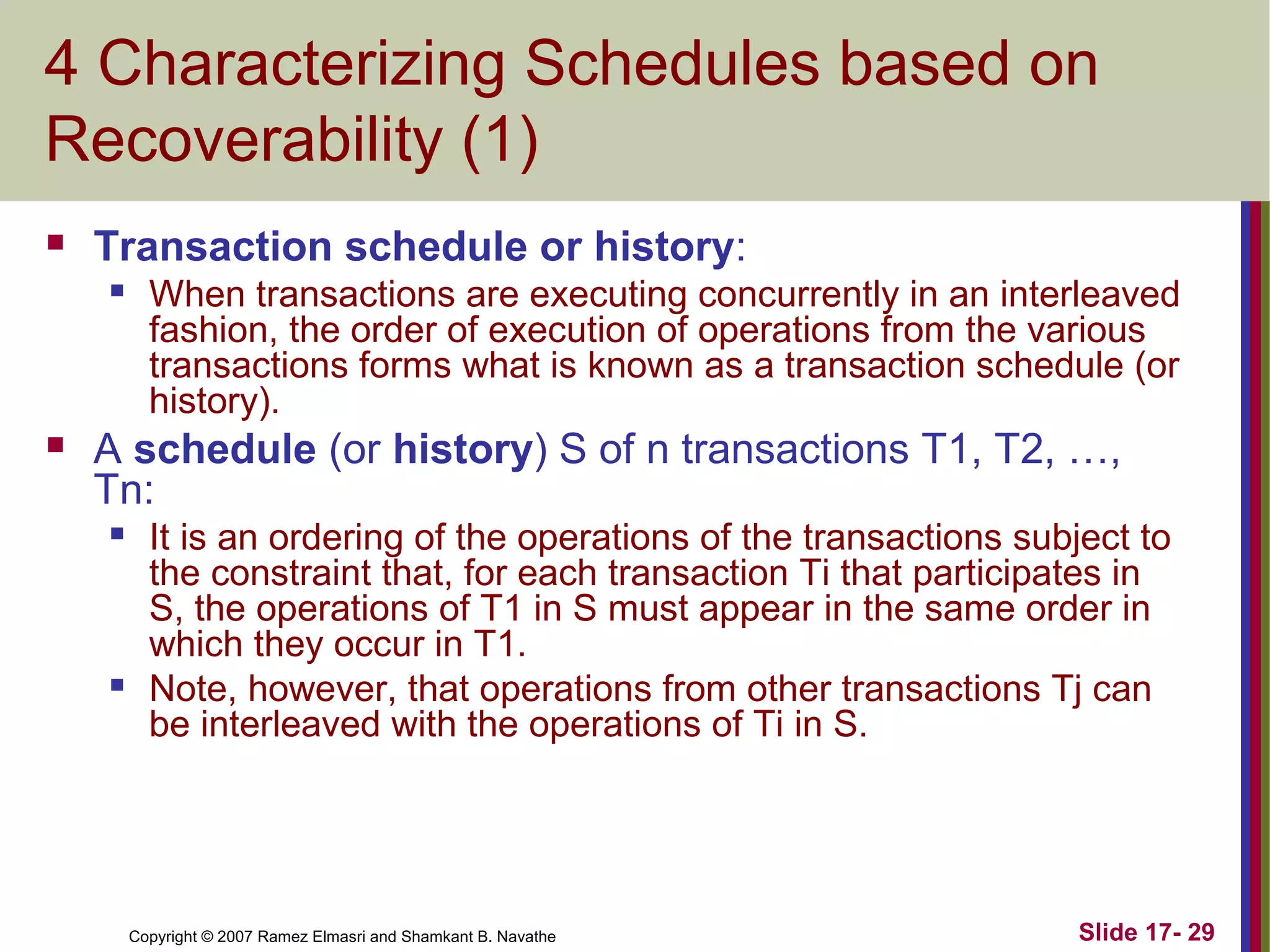 Ch17 Introduction To Transaction Processing Concepts And Theory Ppt