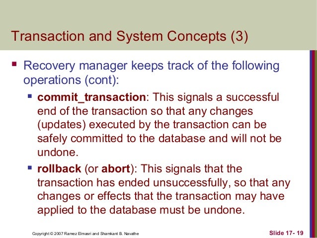 Ch17 introduction to transaction processing concepts and theory