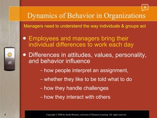 Dynamics of Behavior in Organizations | PPT