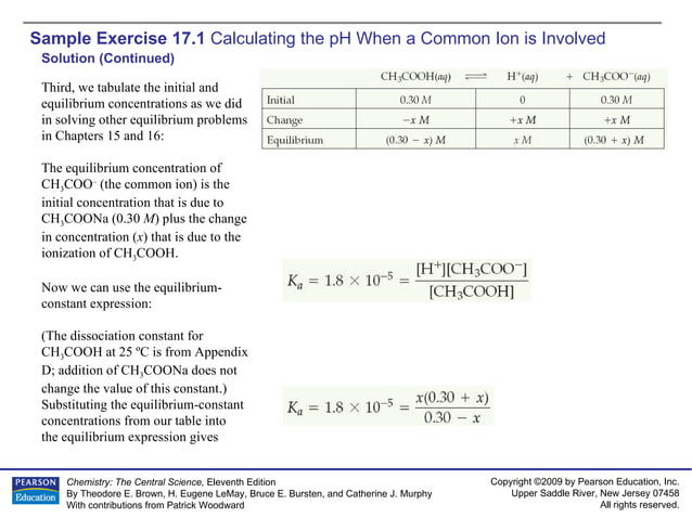 AP Chemistry Chapter 17 Sample Exercises | PPT