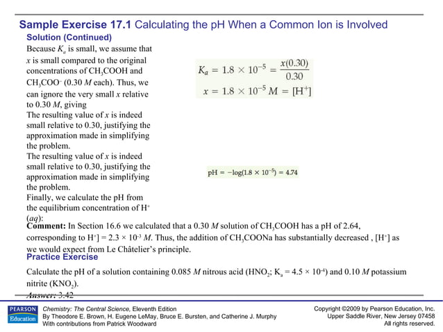 AP Chemistry Chapter 17 Sample Exercises | PPT