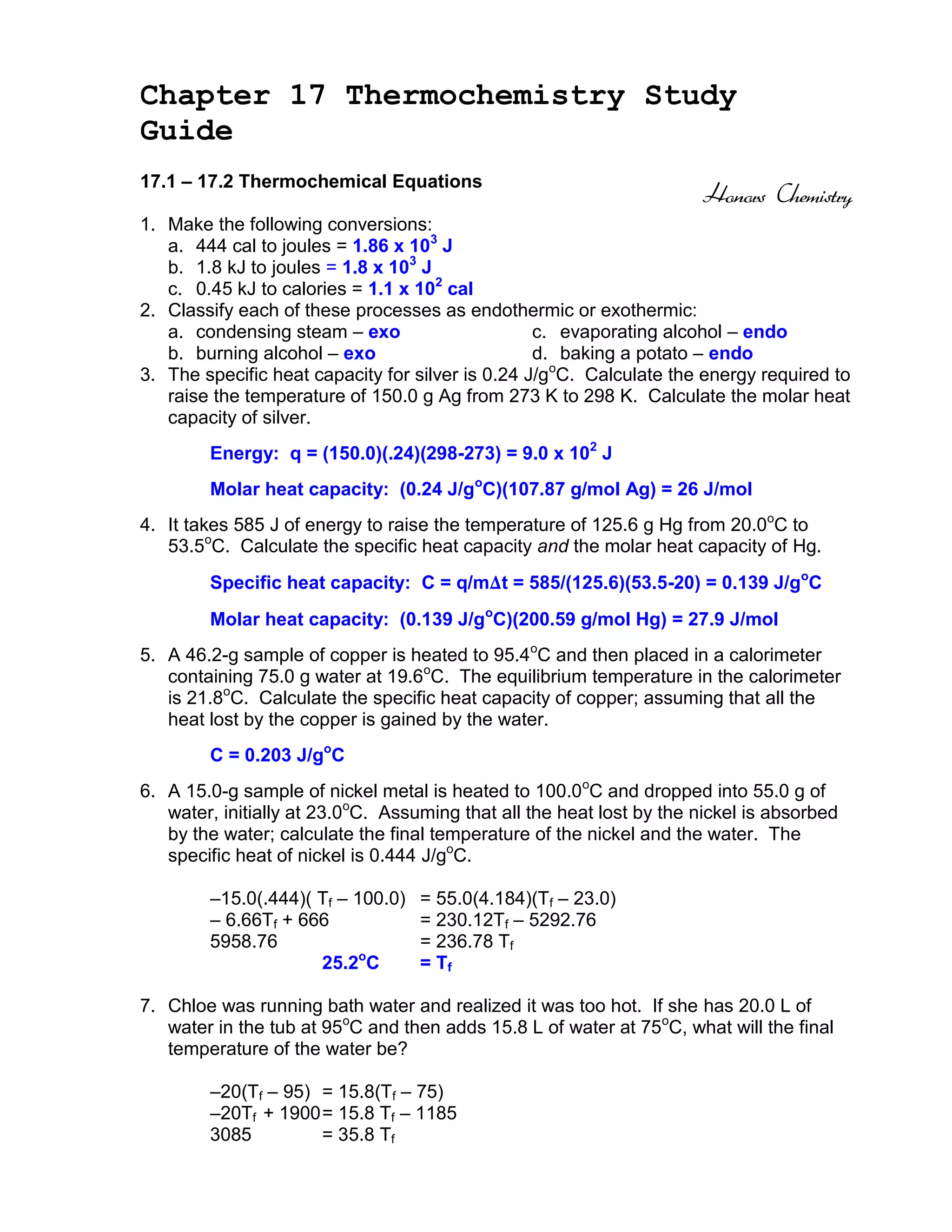 Ch17 thermo review_answers | DOCX