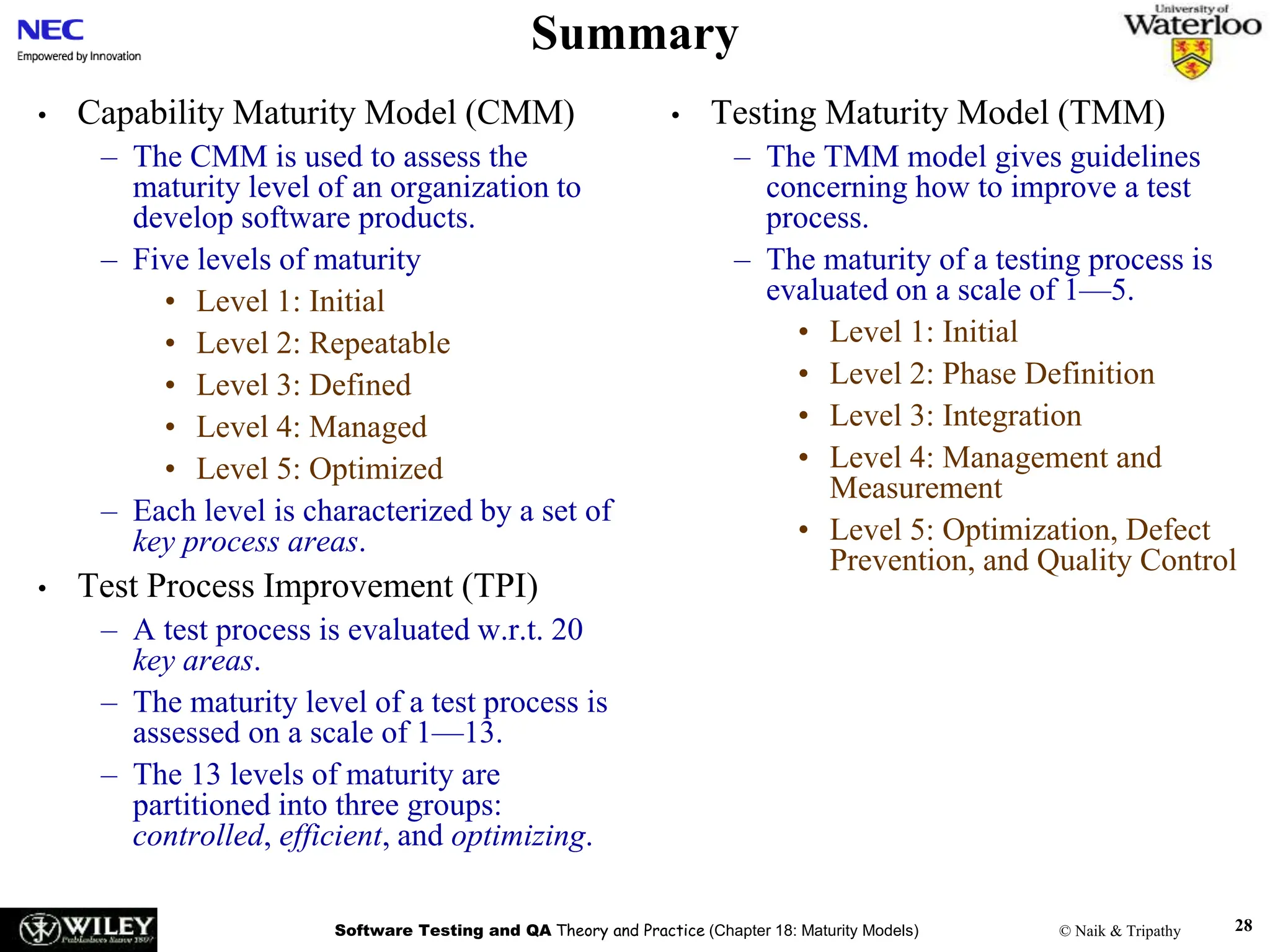 Ch18-MaturityModelsin software engineering.ppt