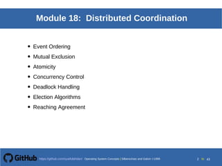 Operating System : Ch18 distributed coordination | PPT | Free Download
