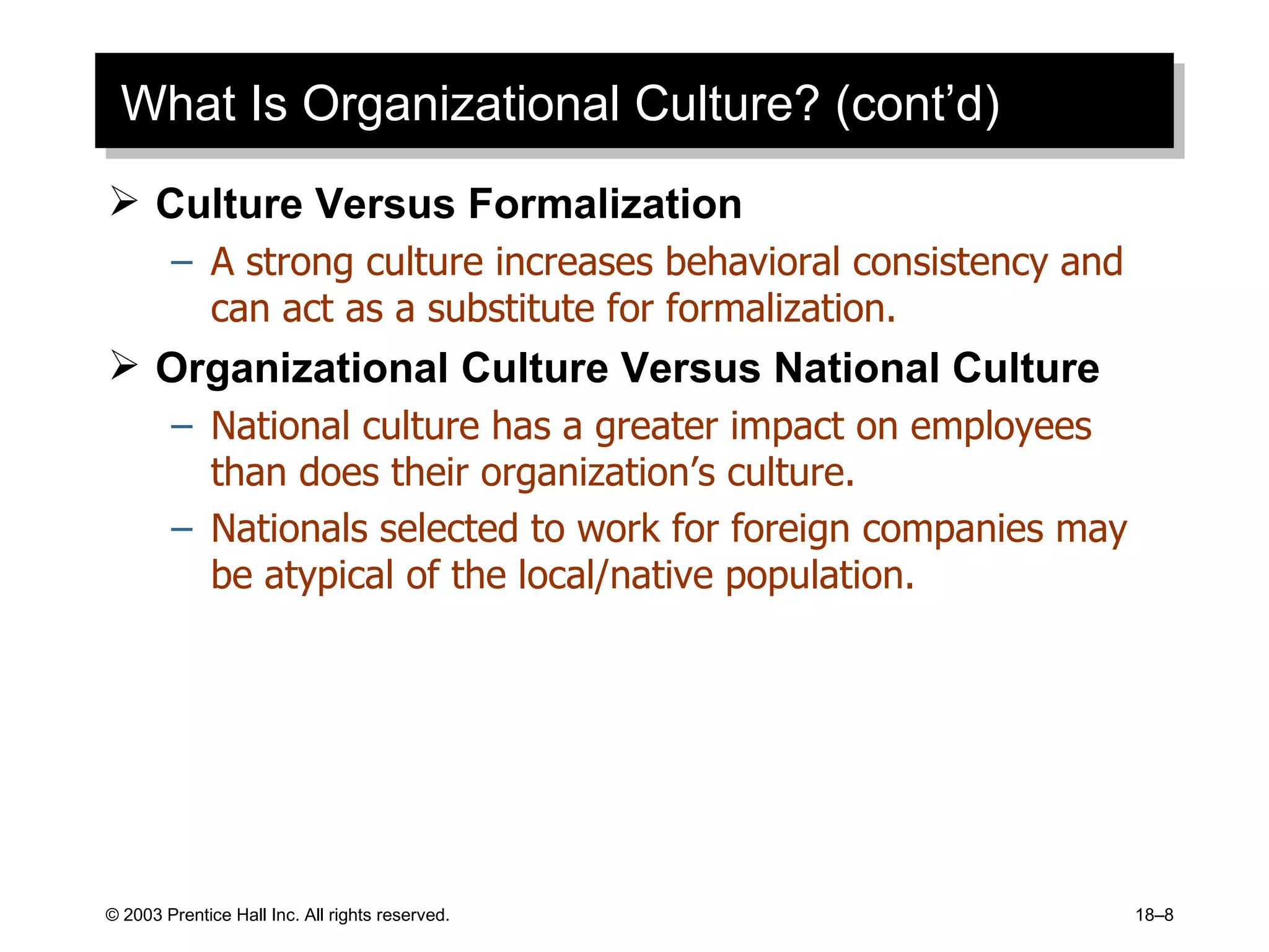 Ch18 Organizational Culture | PPT