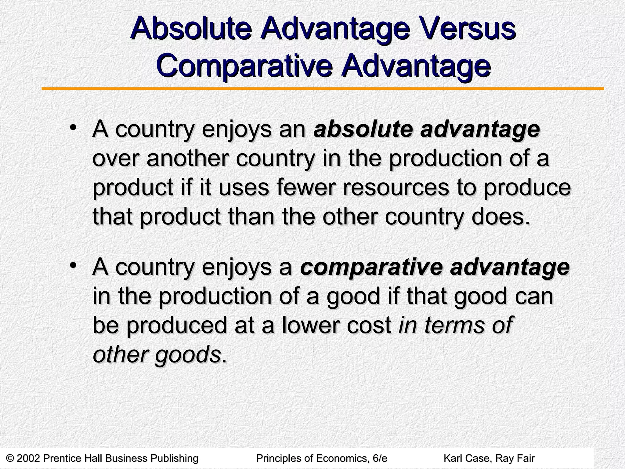 International Trade, Comparative Advantage, and Protectionism | PPT