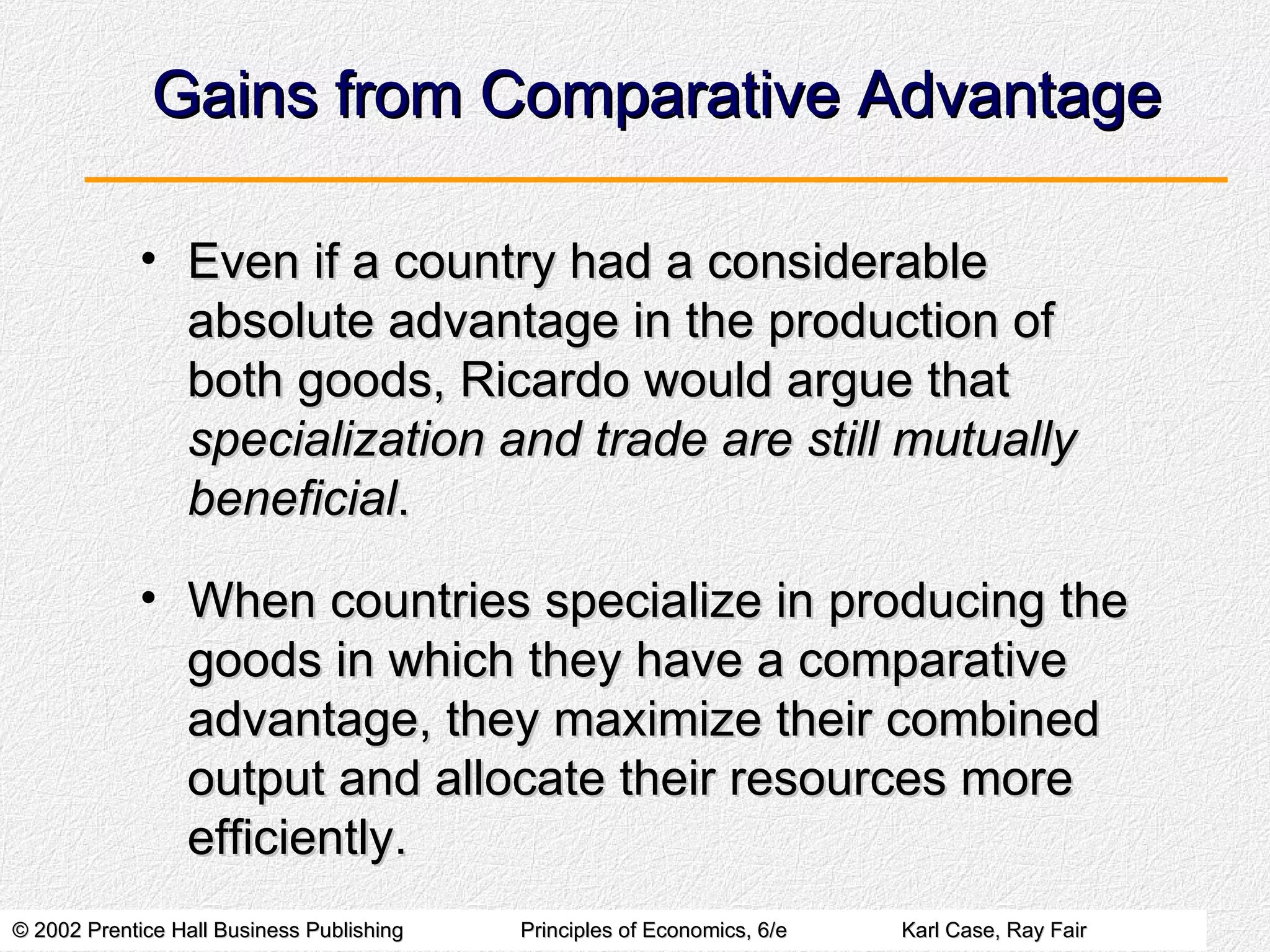 International Trade, Comparative Advantage, and Protectionism | PPT