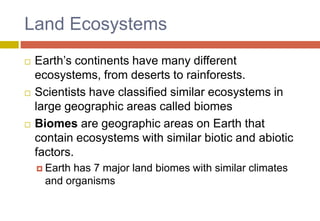 Chapter 19.1: Land Biomes | PPTX | Geography | Science