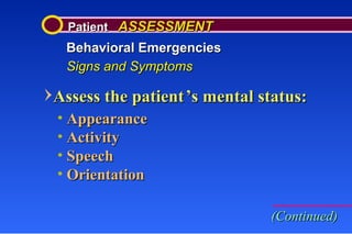 Behavioral Emergencies | PPT